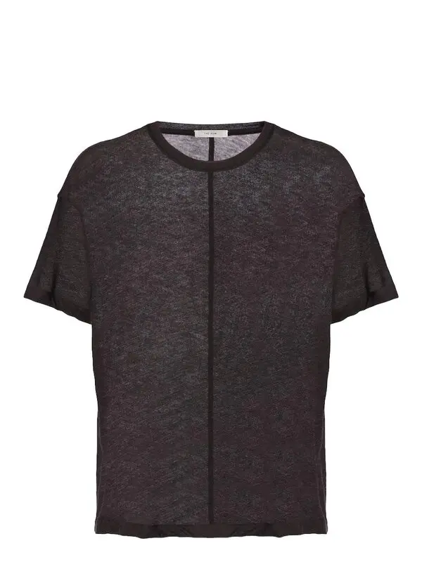 THE ROW Lila Cashmere Jersey Top - Brown