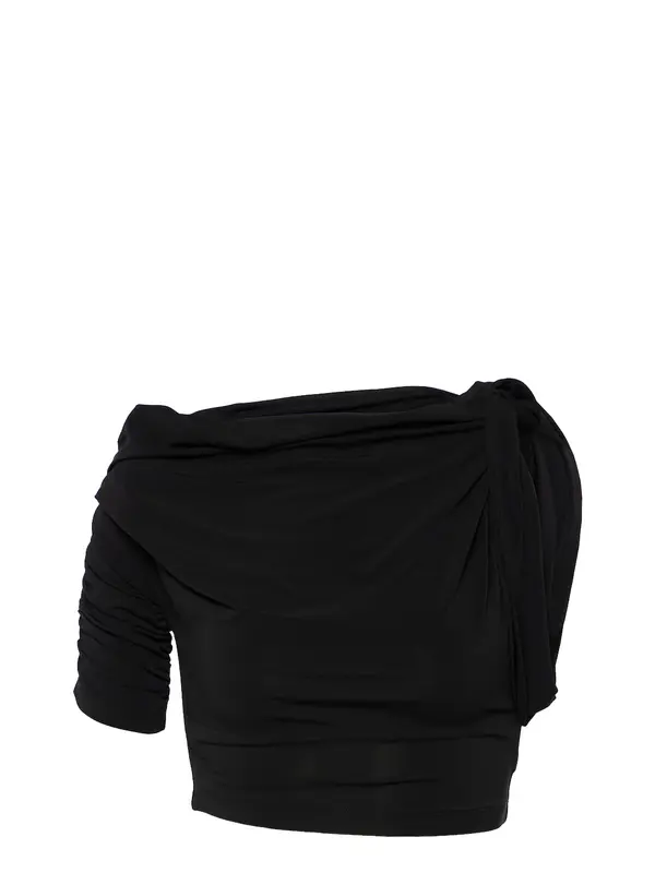 Jacquemus Le Haut Drapeado Jersey Top - Black