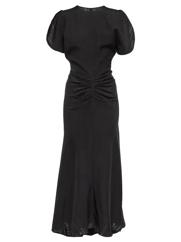 Victoria Beckham Crepe Midi Dress - Black