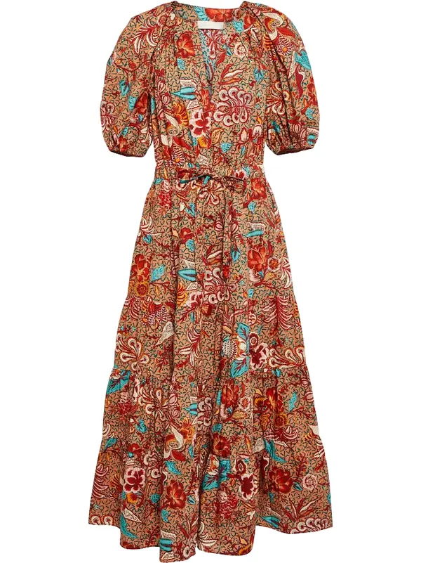 Ulla Johnson Olina Printed Cotton Midi Dress - Multicoloured