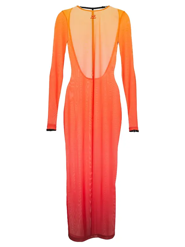 COURREGES Gradient Semi-sheer Midi Dress - Multicoloured