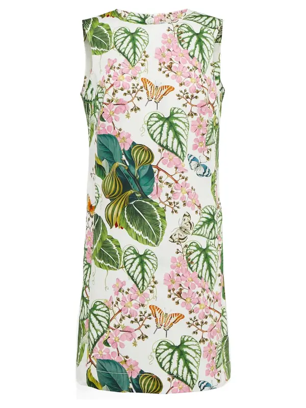 Oscar De La Renta Floral Cotton-blend Minidress - Multicoloured