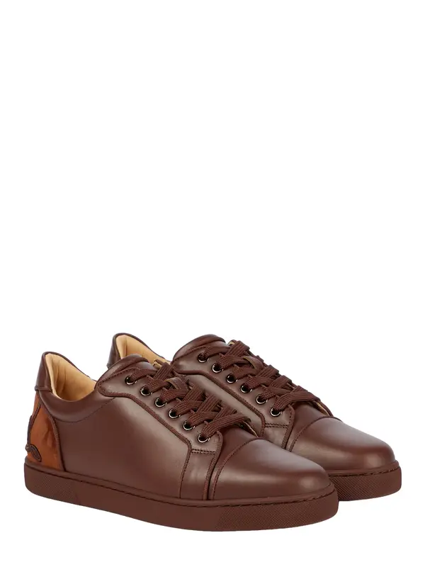 CHRISTIAN LOUBOUTIN Fun Vieira Leather Sneakers - Brown