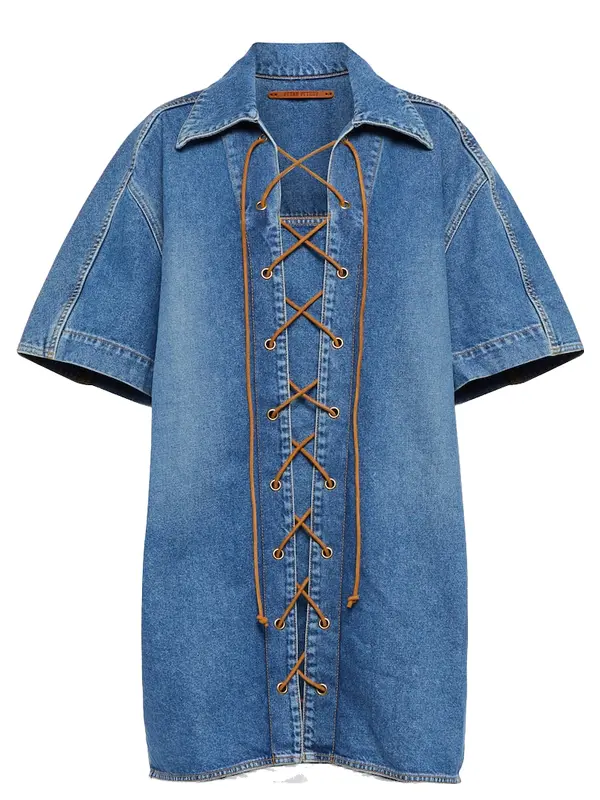 PETAR PETROV Amos Denim Mini Dress - Blue