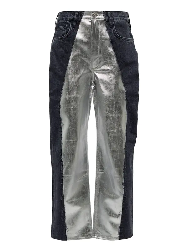 FRAME Pieced Mid-rise Straight Jeans - Multicoloured