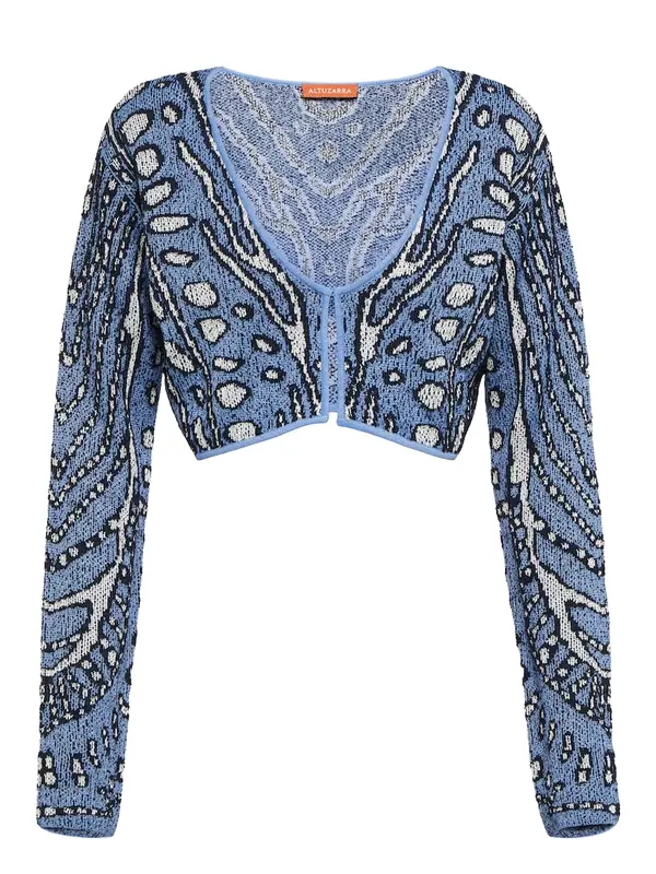 Altuzarra Damisi Jacquard Knit Cropped Cardigan - Multicoloured