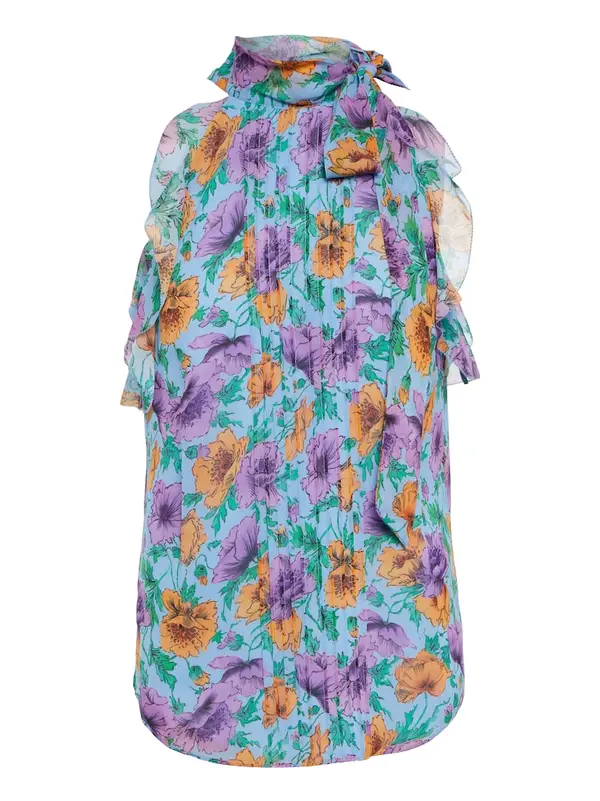 Veronica Beard Dali Floral Silk Blouse - Multicoloured