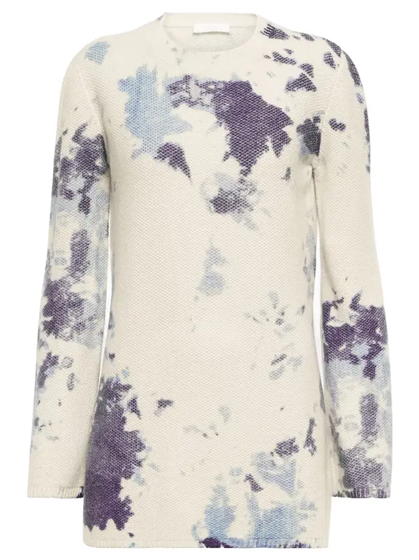 Chloé Tie-dye Cashmere Minidress - Multicoloured