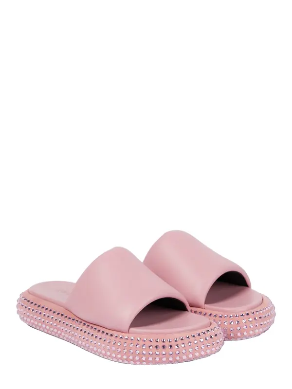JW Anderson Embellished Leather Platform Sandals - Pink