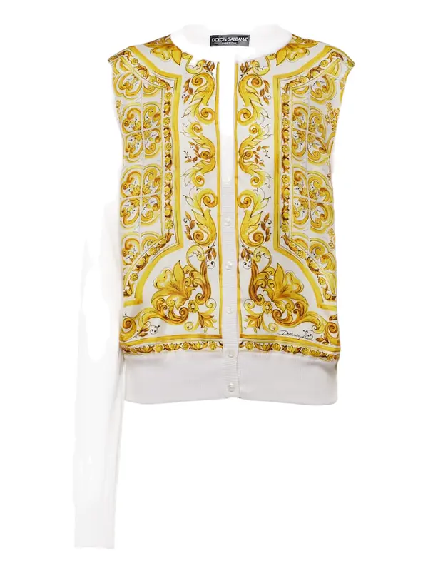 Dolce & Gabbana Majolica Print Silk Cardigan - Multicoloured