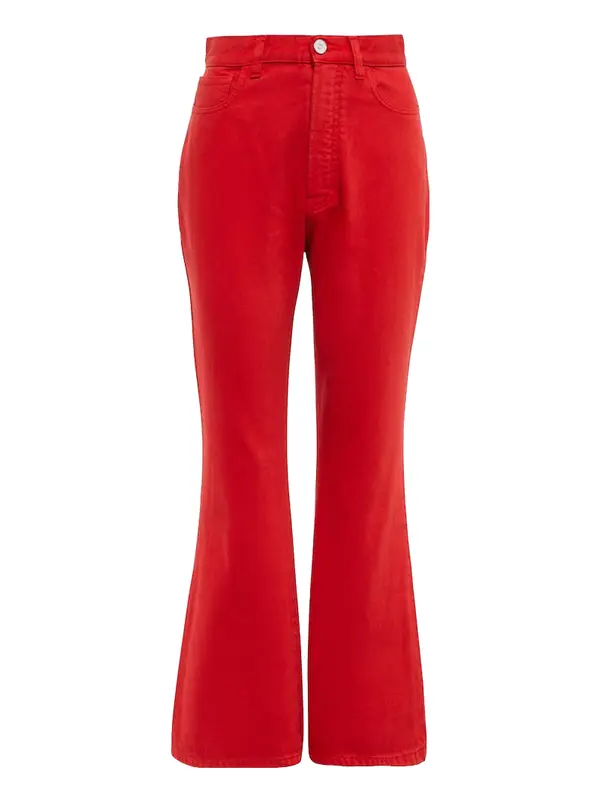 Alaïa High-rise Bootcut Jeans - Red
