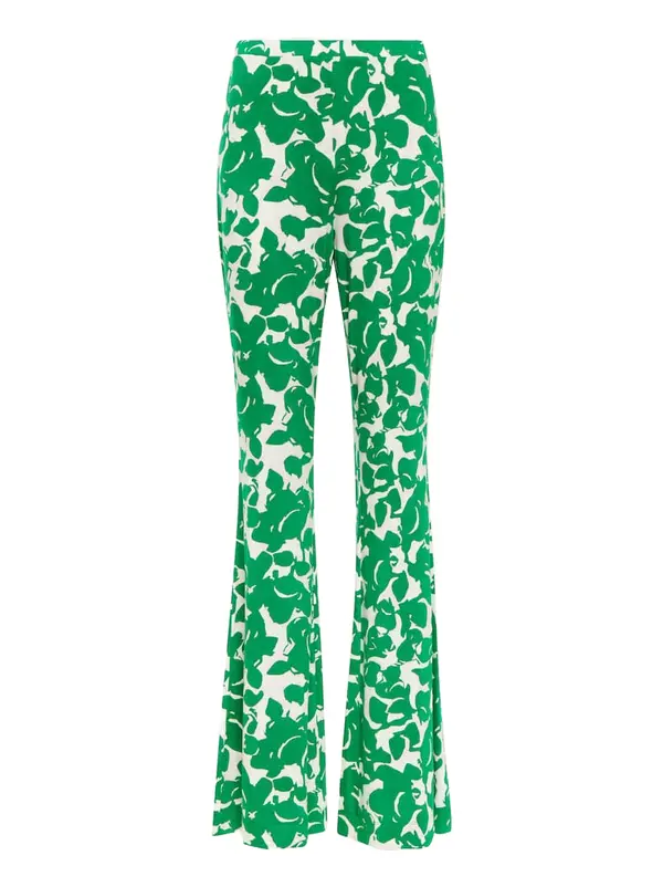 Diane Von Furstenberg Brooklyn Printed Flared Pants - Green