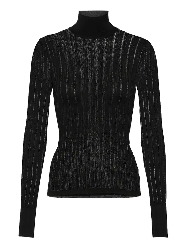 Alaïa Crinoline Turtleneck Sweater - Black