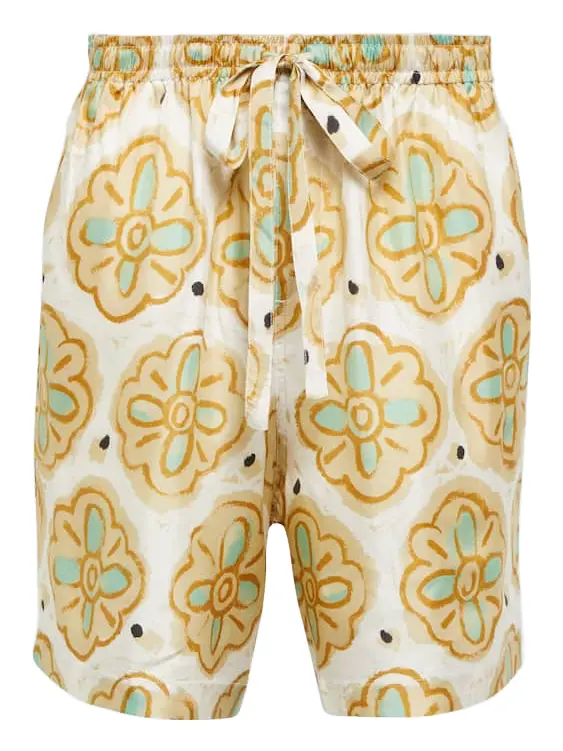 Commas Printed Silk Shorts - Multicoloured