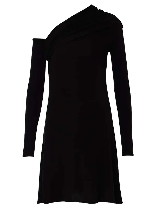 COURREGES Twist One-shoulder Mini Dress - Black