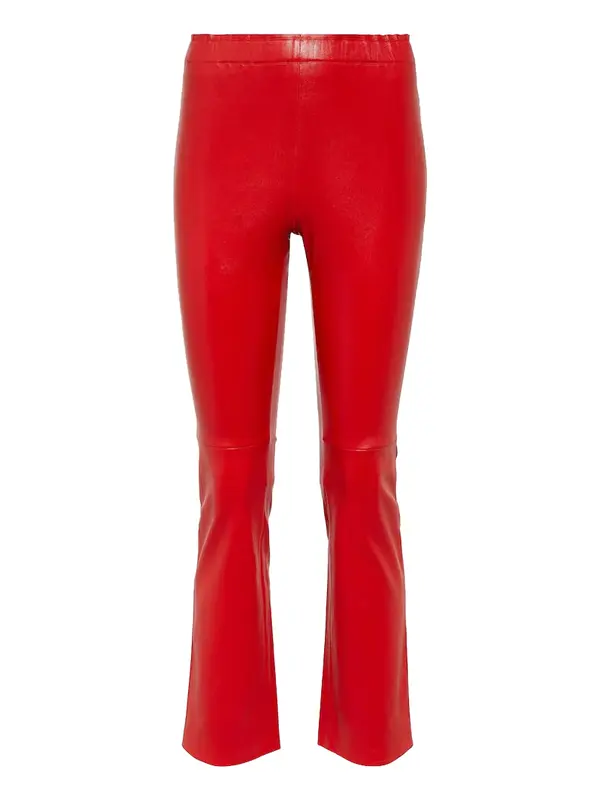 Stouls Leather Cropped Pants - Red