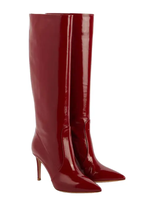 GIANVITO ROSSI Hansen 85 Patent Leather Knee-high Boots - Red