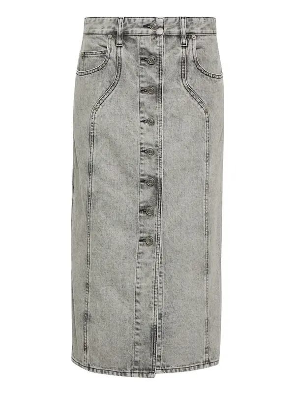 MARANT ETOILE Vandy Denim Midi Skirt - Grey