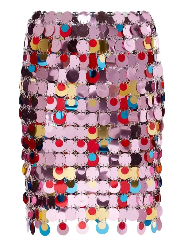 Rabanne Sequined Mini Skirt - Pink