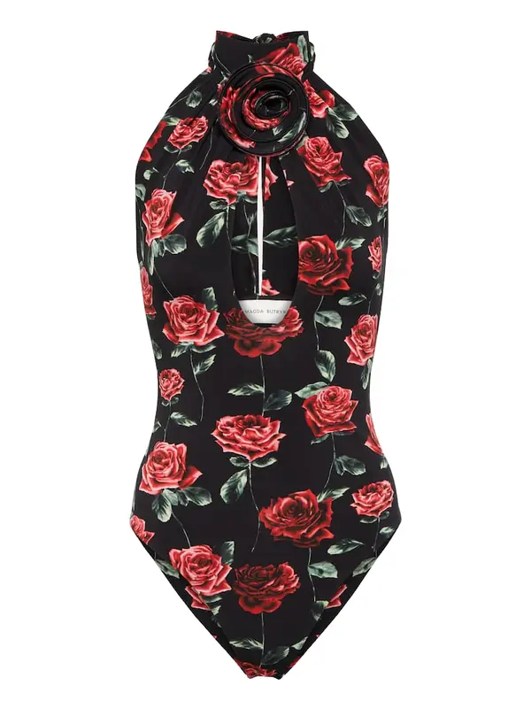 Magda Butrym Floral Cutout Jersey Bodysuit - Multicoloured
