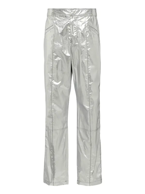 Isabel Marant Anea High-rise Coated Pants - Silver