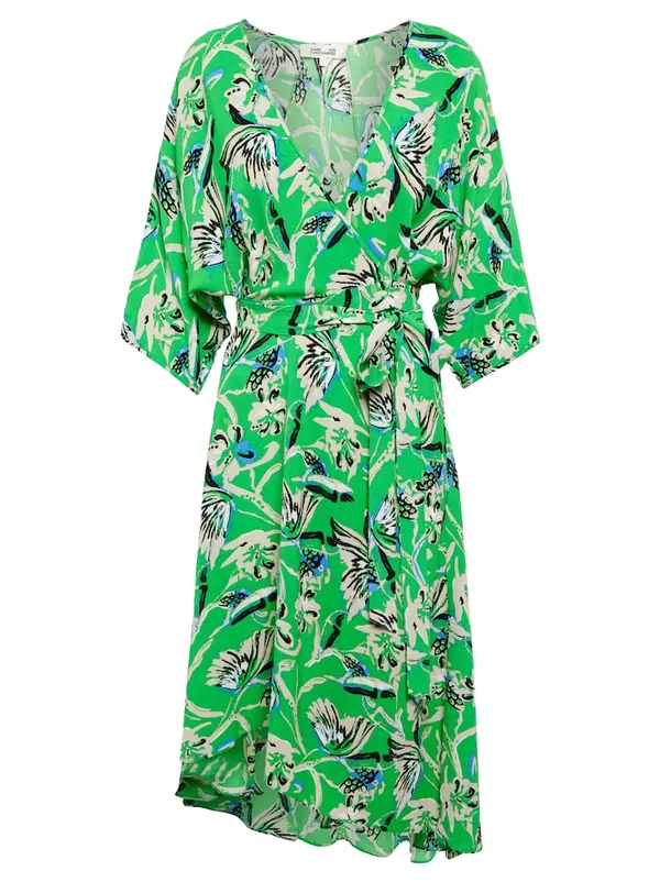 Diane Von Furstenberg Eloise Faux-wrap Midi Dress - Multicoloured