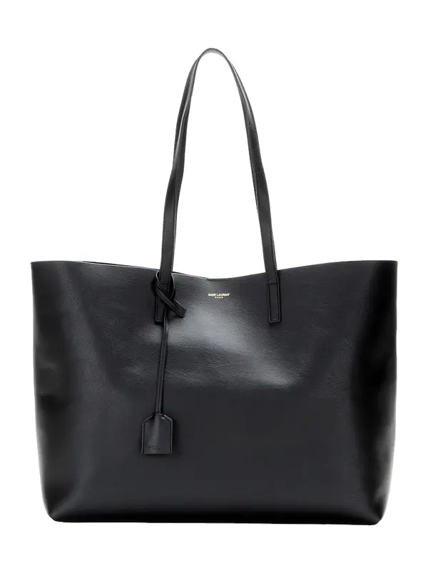 Saint Laurent Shopping E/w Leather Tote Bag - Black
