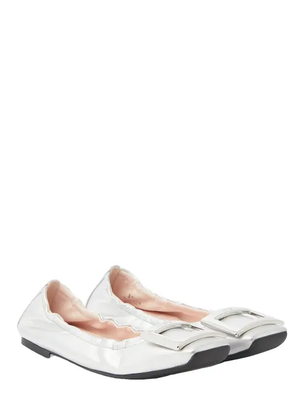 ROGER VIVIER Viv' Pockette Ballet Flats - Silver