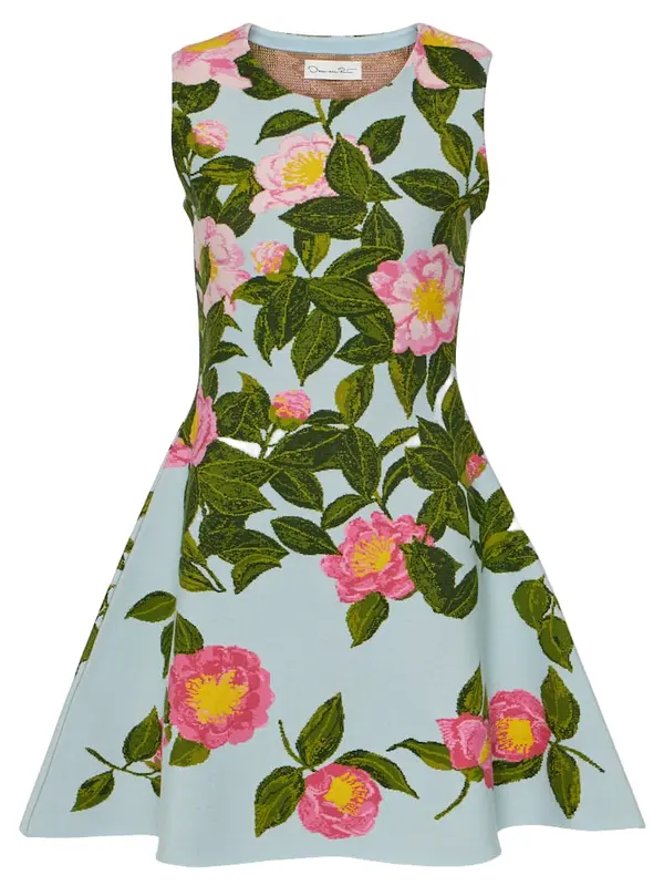 Oscar De La Renta Floral Print Mini Dress - Multicoloured