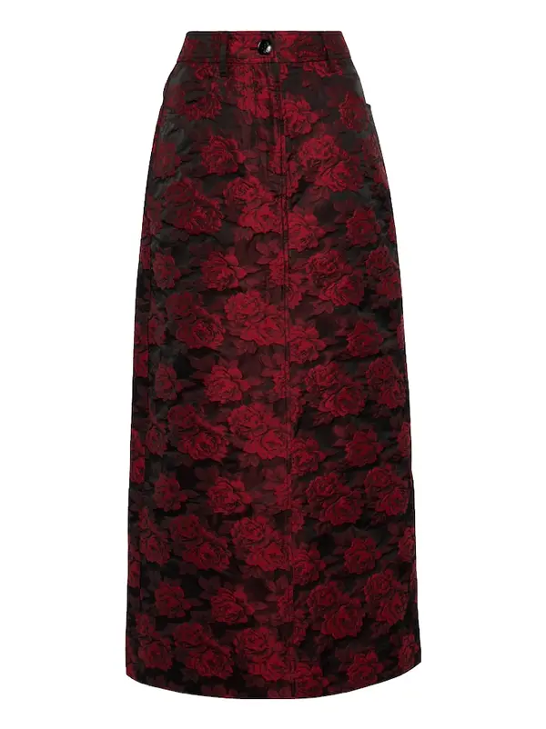 GANNI Floral Jacquard Maxi Skirt - Multicoloured