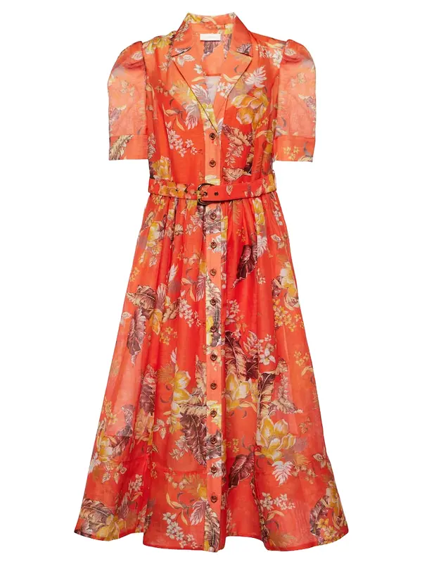 Zimmermann Matchmaker Linen And Silk Shirt Dress - Multicoloured