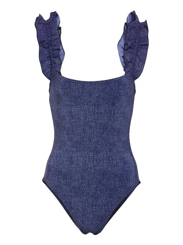 KARLA COLLETTO Nori Ruffled Swimsuit - Blue