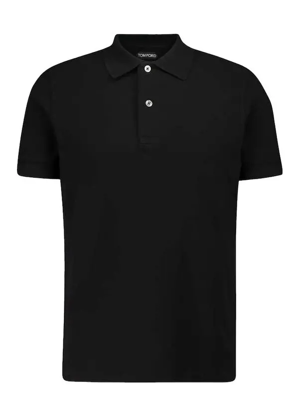 TOM FORD Short-sleeved Cotton Polo Shirt - Black