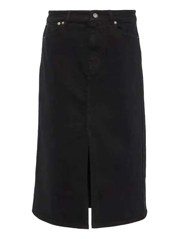 Proenza Schouler White Label Sloan Denim Midi Skirt - Black