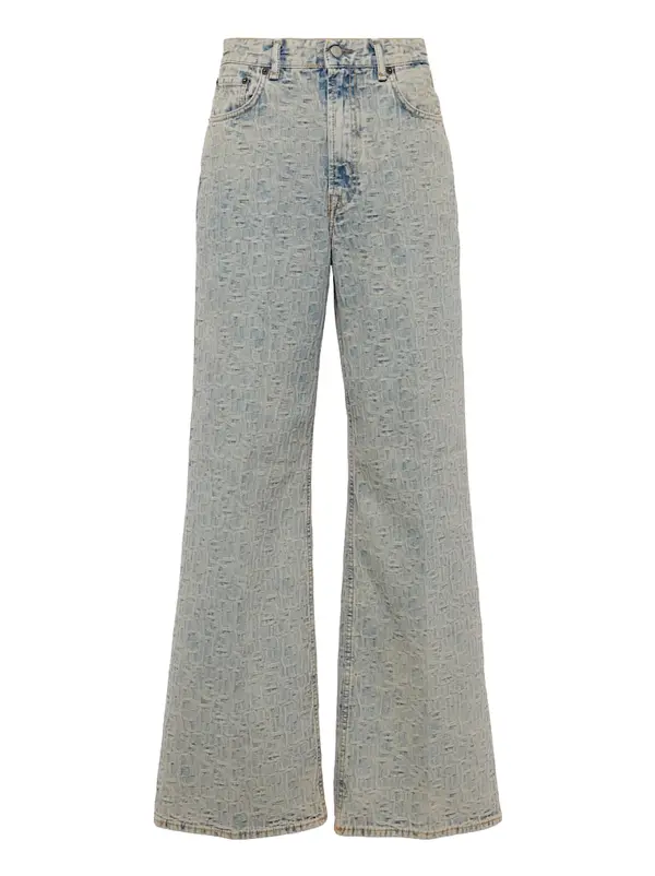 Acne Studios Monogram High-rise Wide-leg Jeans - Blue