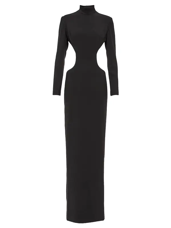 MONOT Cutout Crepe Gown - Black