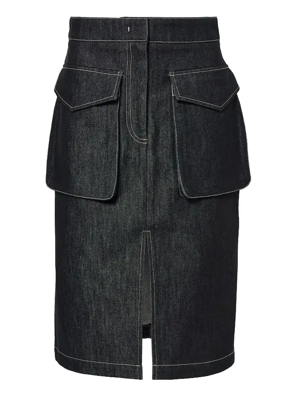 Co Denim Pencil Skirt - Blue
