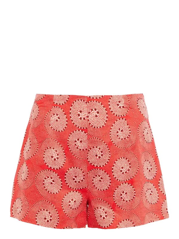 Staud Oscar Printed Linen Shorts - Multicoloured