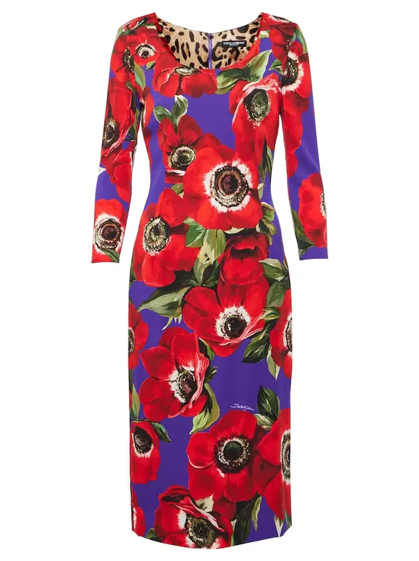Dolce & Gabbana Floral Silk-blend Midi Dress - Multicoloured