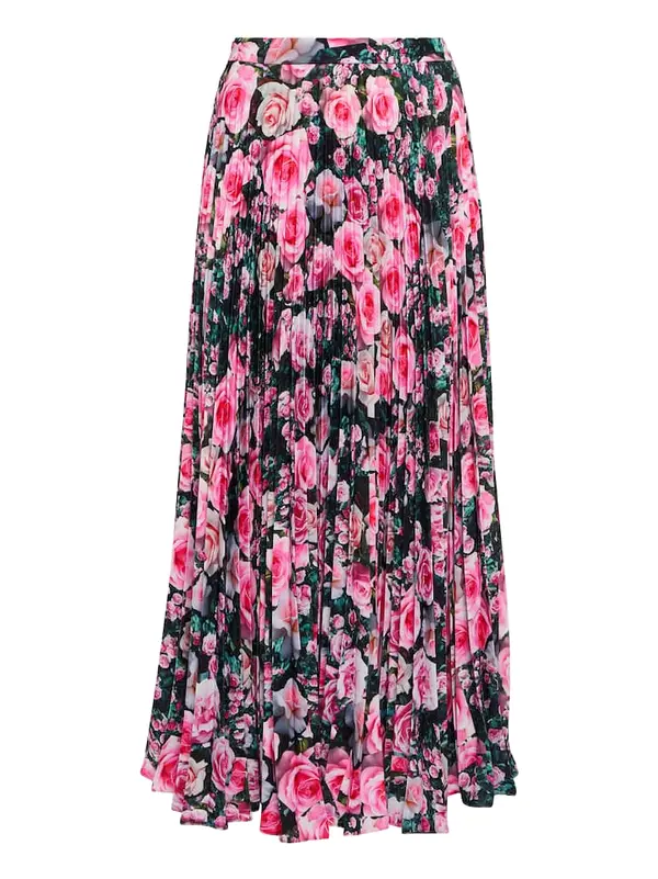 CHRISTOPHER KANE Floral Pleated Midi Skirt - Multicoloured