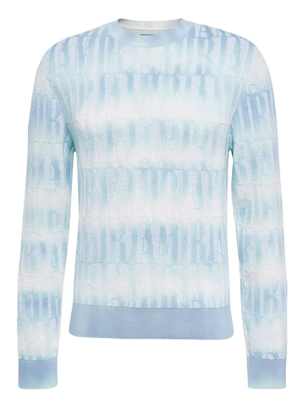 Amiri Logo Cotton And Cashmere-blend Sweater - Blue