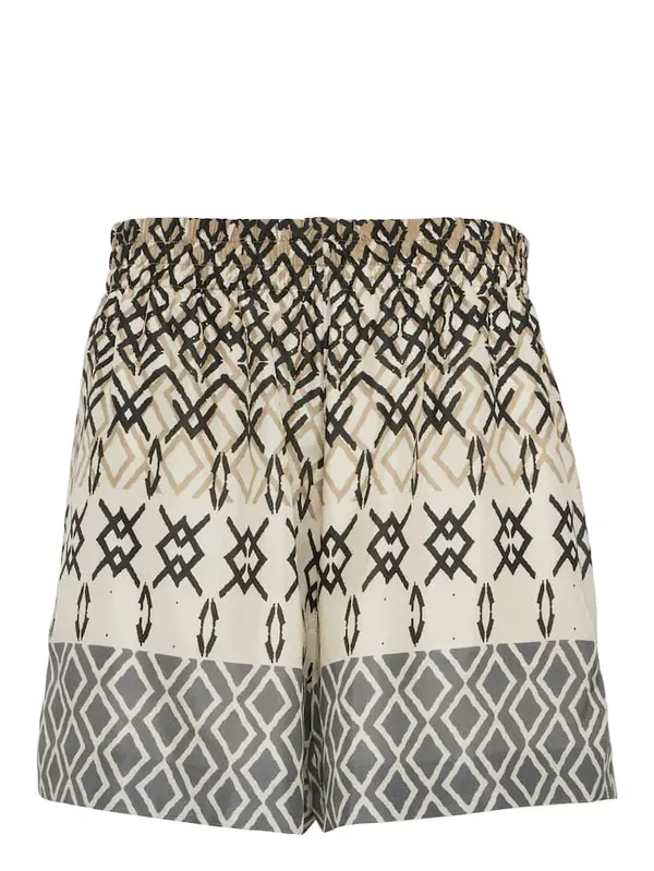 Brunello Cucinelli Printed Silk Shorts - Multicoloured