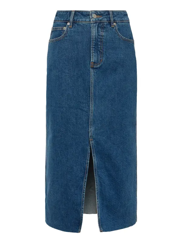 Veronica Beard Victoria Denim Midi Skirt - Blue