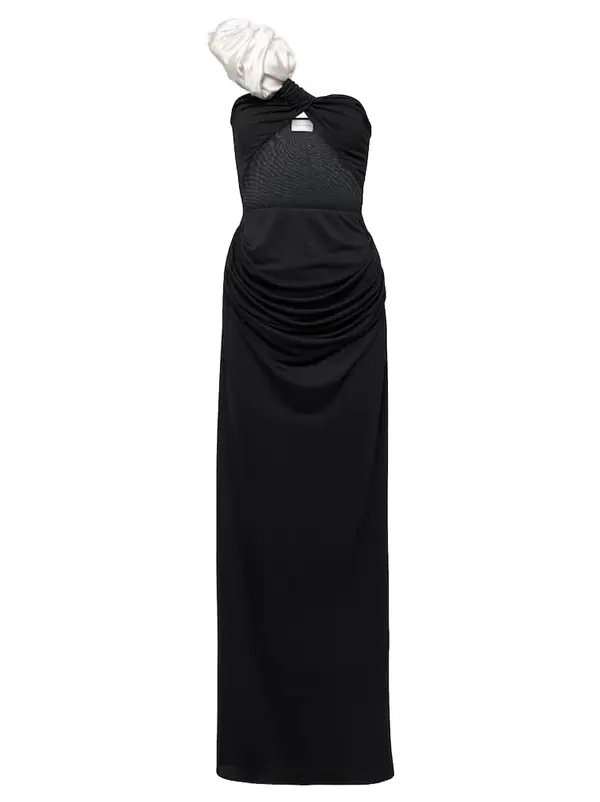 Magda Butrym Ruffled Cutout Gown - Black