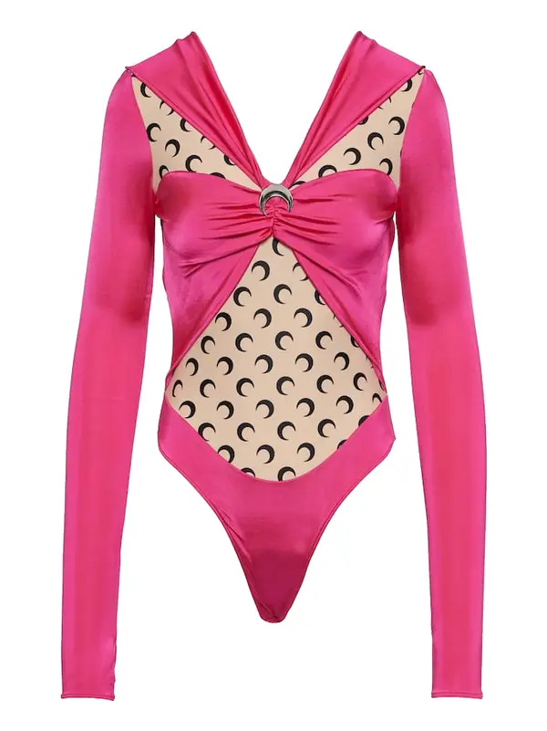 MARINE SERRE Regenerated Jersey Bodysuit - Multicoloured