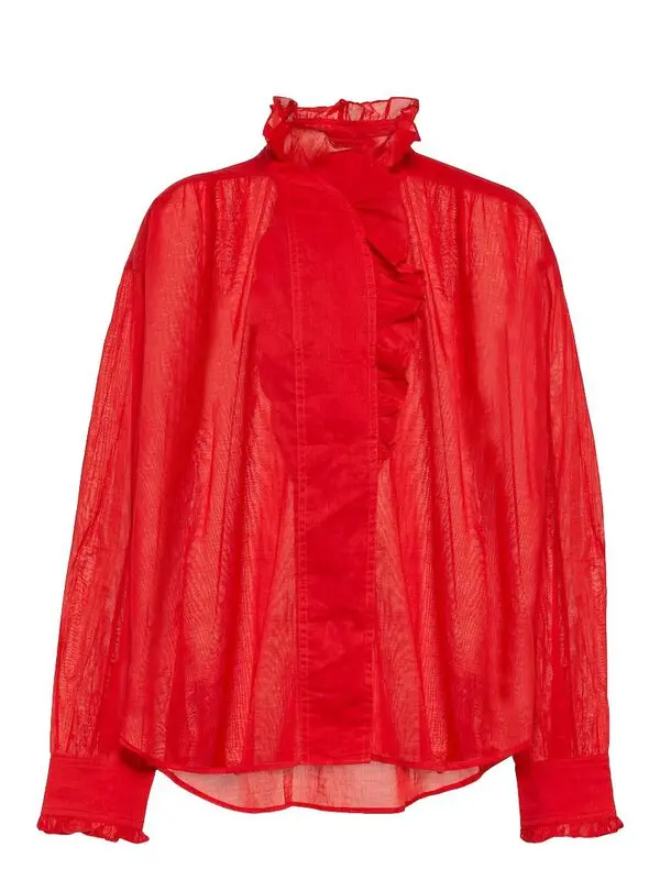MARANT ETOILE Pamias Cotton Blouse - Red