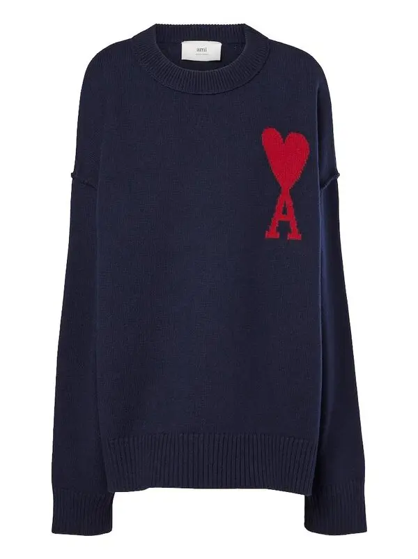 AMI Paris De Coeur Wool Sweater - Blue
