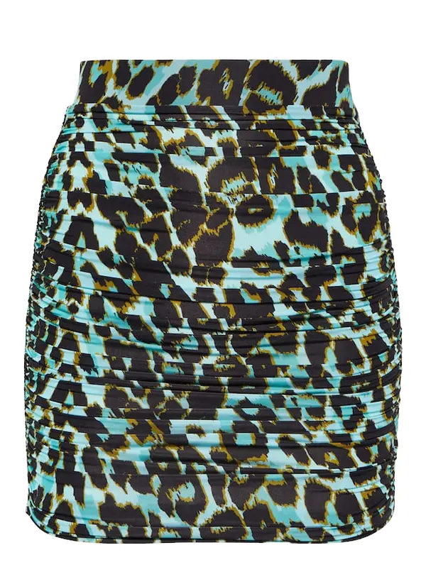 Alex Perry Kiran Leopard-print Miniskirt - Multicoloured