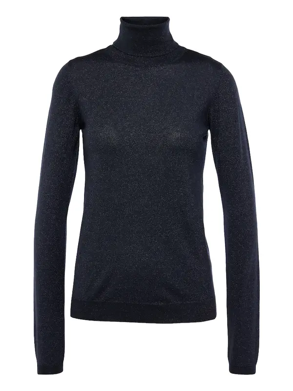 Brunello Cucinelli Turtleneck Cashmere-blend Top - Blue