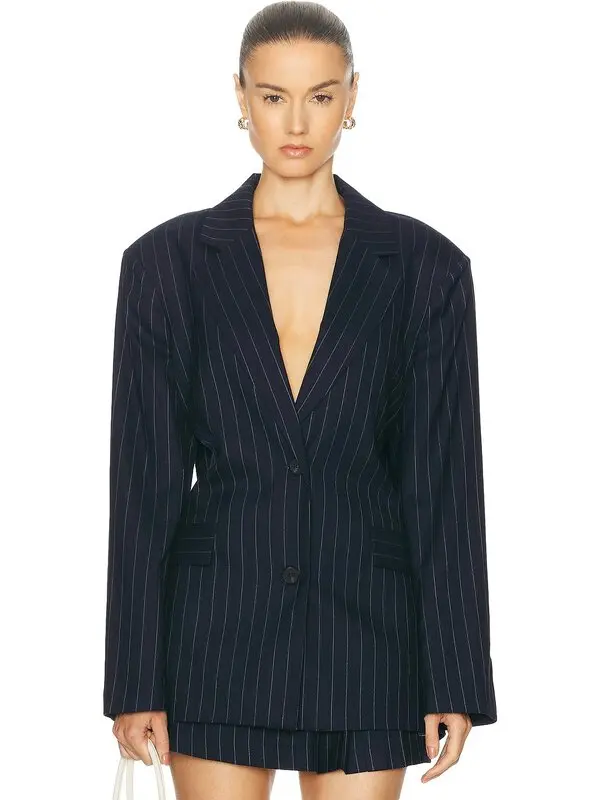 NICHOLAS Nadia Open Back Split Blazer - Navy